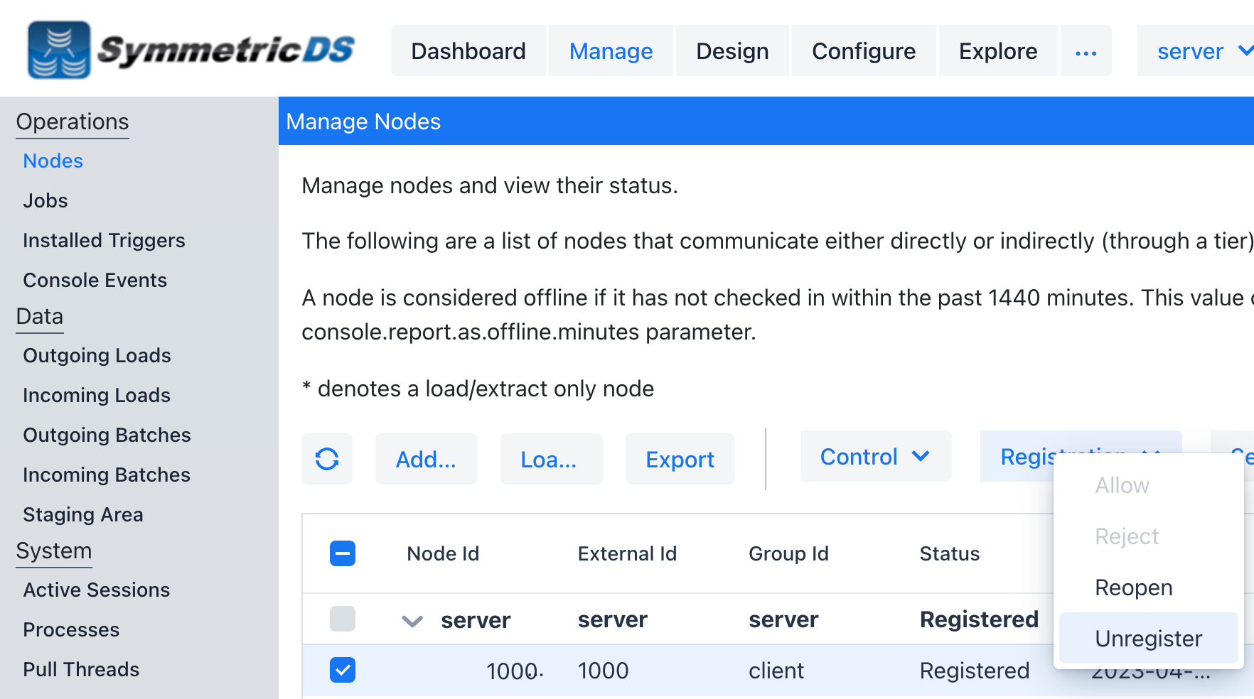 Managing Offline Databases - Jumpmind