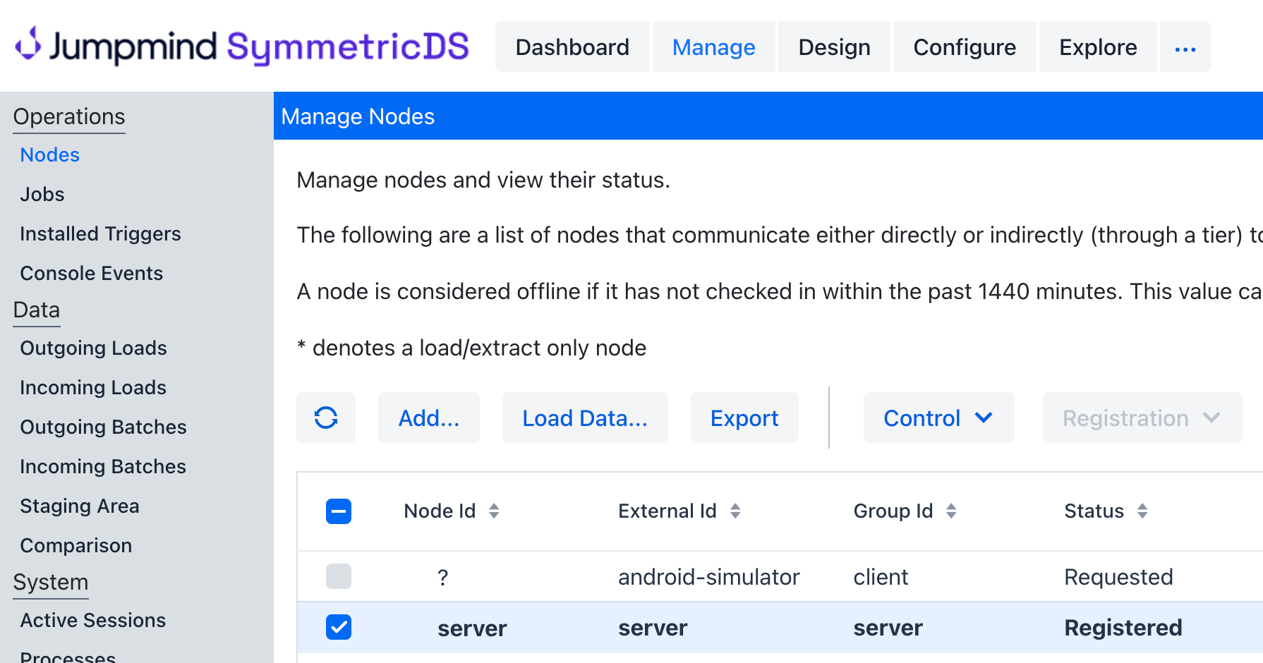 Mobile replication with Android using SymmetricDS